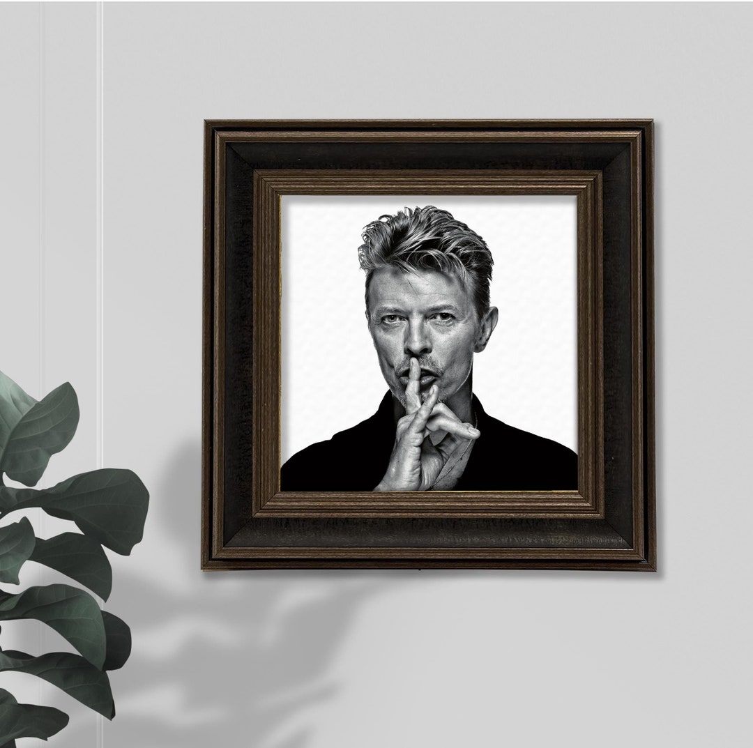 David Bowie Hush - Vintage Framed Black and White Photo, Handsome Man ...