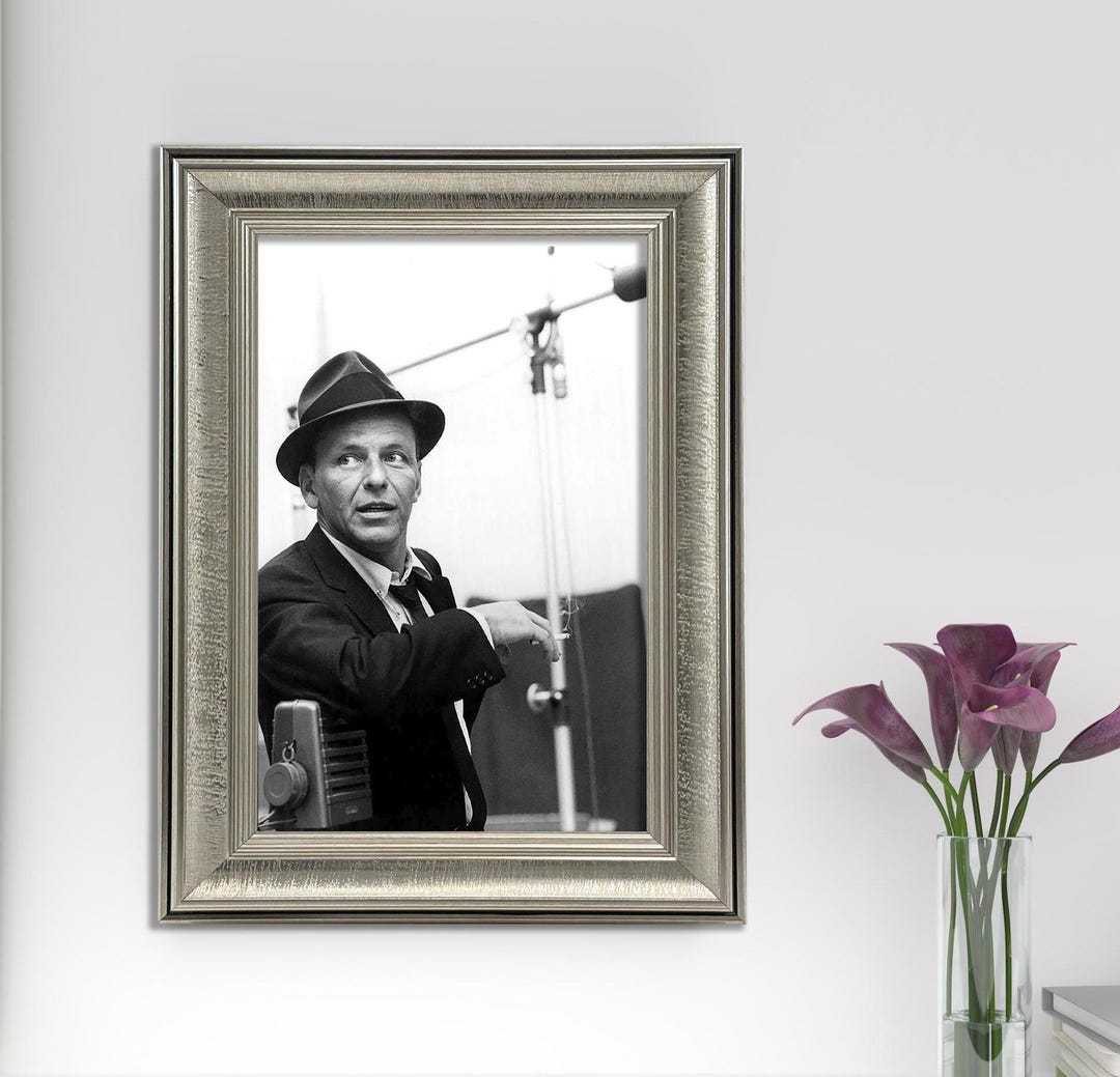 Frank Sinatra Retro Photo, Iconic Music Legend, Vintage Framed Wall Art ...