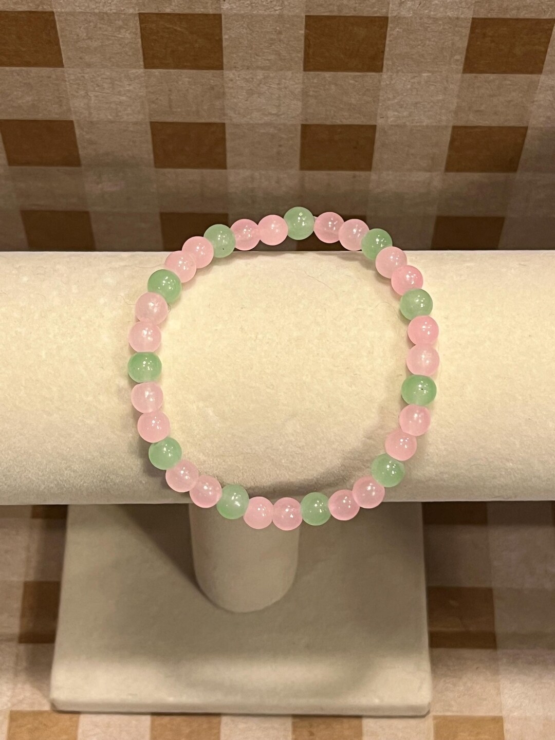 Wicked Inspired Glass Bead Bracelet. Light Pink and Green. Please ...