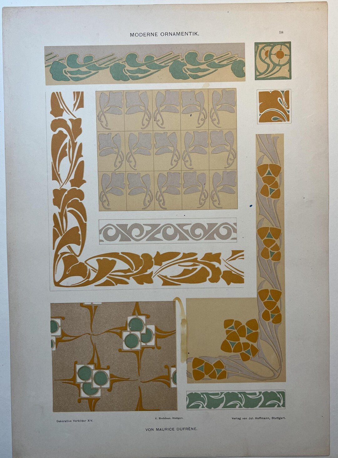Rare Antique Chromolithograph Art Print Plates From the Jugendstil-era ...