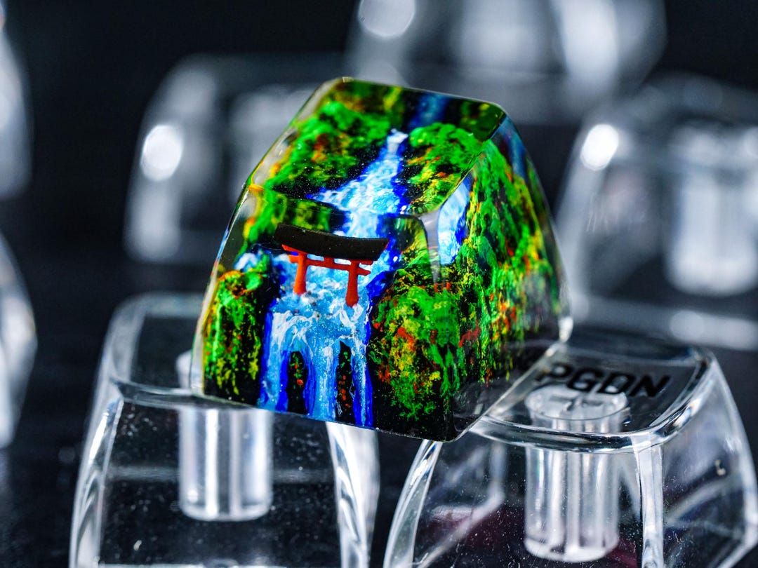 Autumn Torii Gate Artisan Keycap, Japanese Landscape Resin Keycap for ...