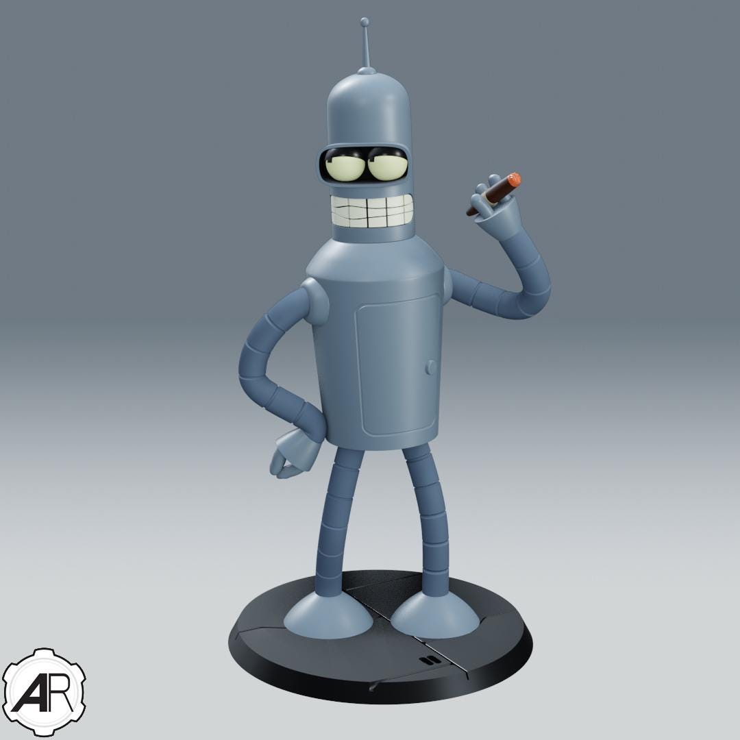 Bending Robot Inspired Fan Art for 3D Printing - Etsy