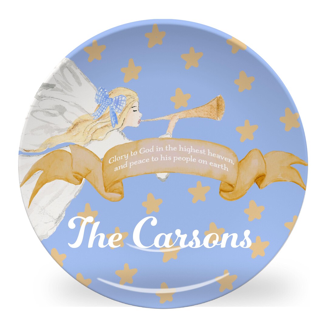 Glory to God Christmas Plate, Personalized Bible Verse Platter, Last ...