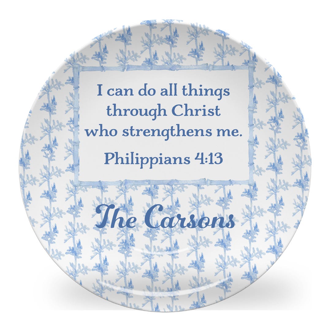I Can Do All Things Plate, Personalized Bible Verse Platter, Last Name ...
