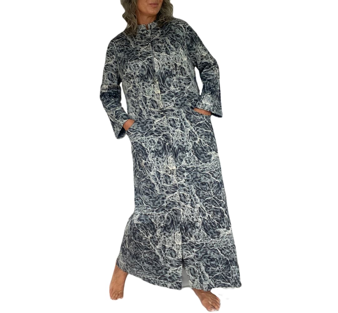 Vintage Quilted Housecoat, 1970s Loungewear House Dress. L - Etsy