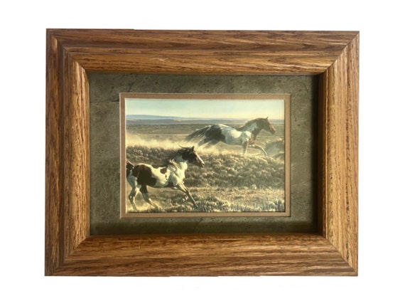 Western Aesthetic Landscape Wild Horses Framed Vintage Art - Etsy UK