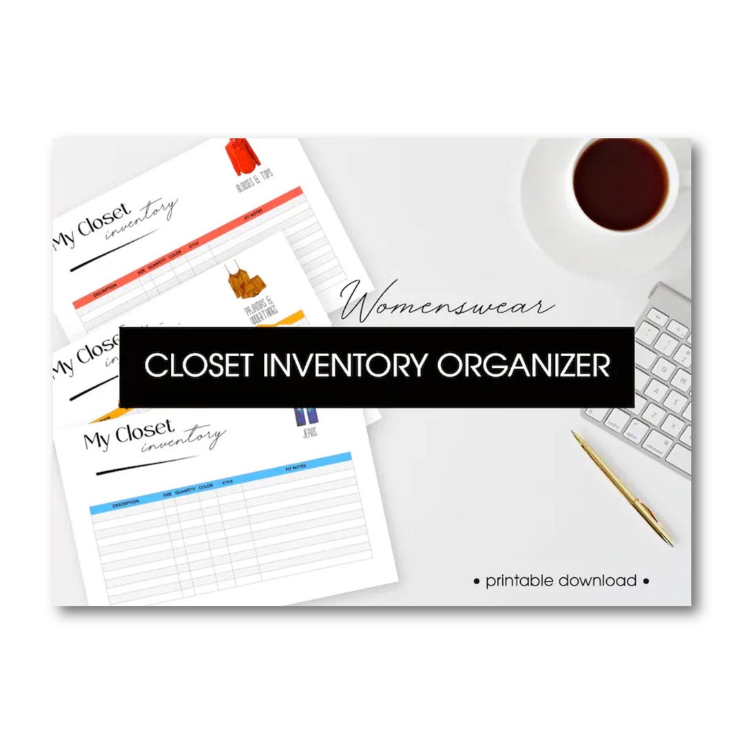 Closet Organizer Printable Wardrobe Inventory Management, Fillable PDF ...