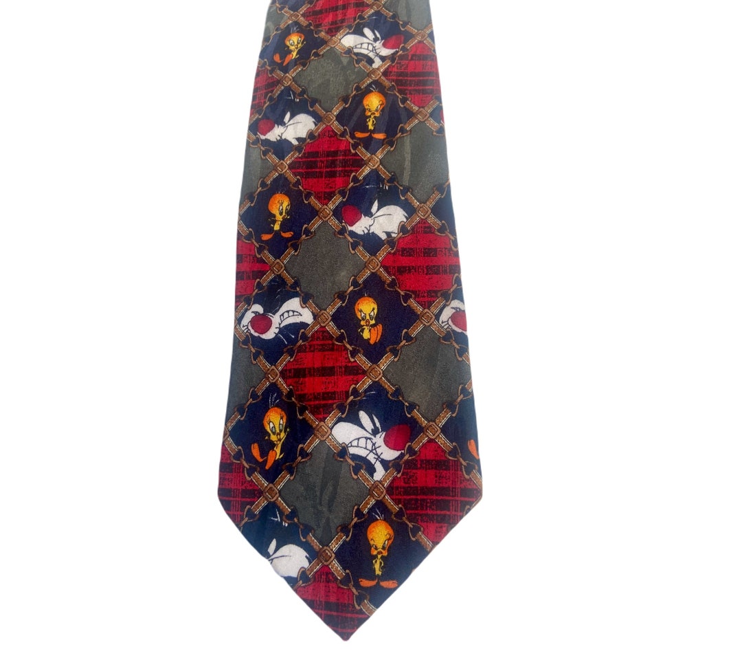 90s Cartoon Tie, Looney Tunes Christmas Necktie, Collectible Vintage ...
