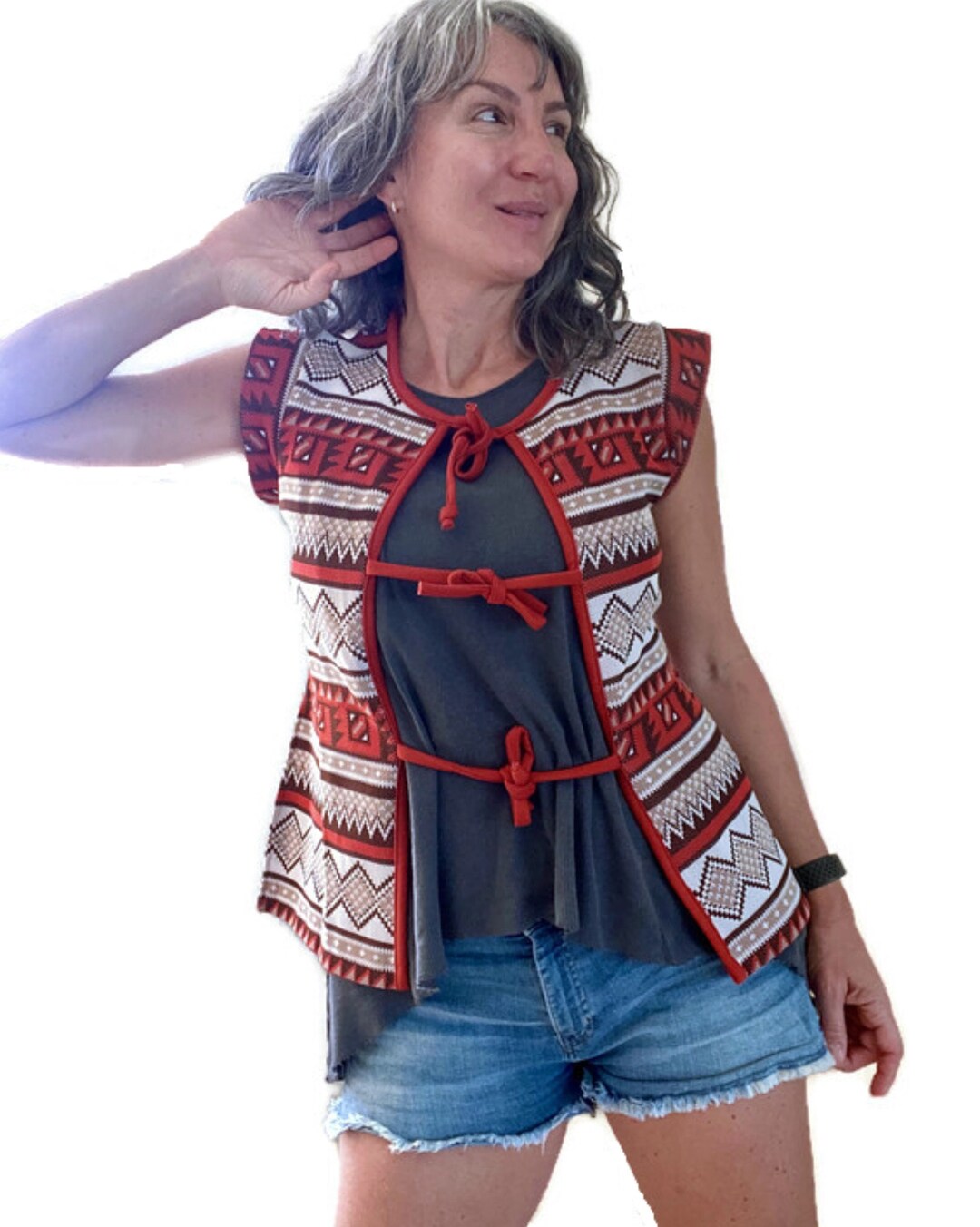 1970s Southwestern Aztec Tunic Summer Vest in Tribal Print. S. M - Etsy
