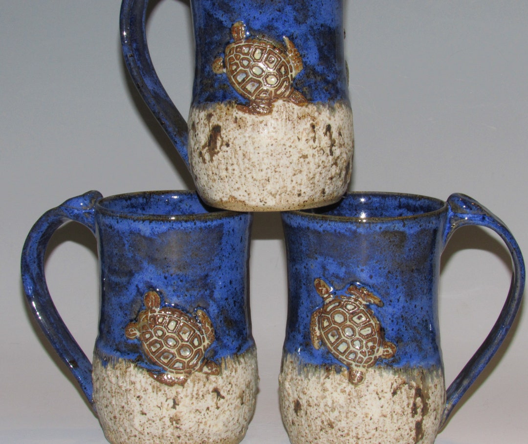 Sea Turtle Mug, Blue Turtle Mug, Sand and Sea Mug - Etsy