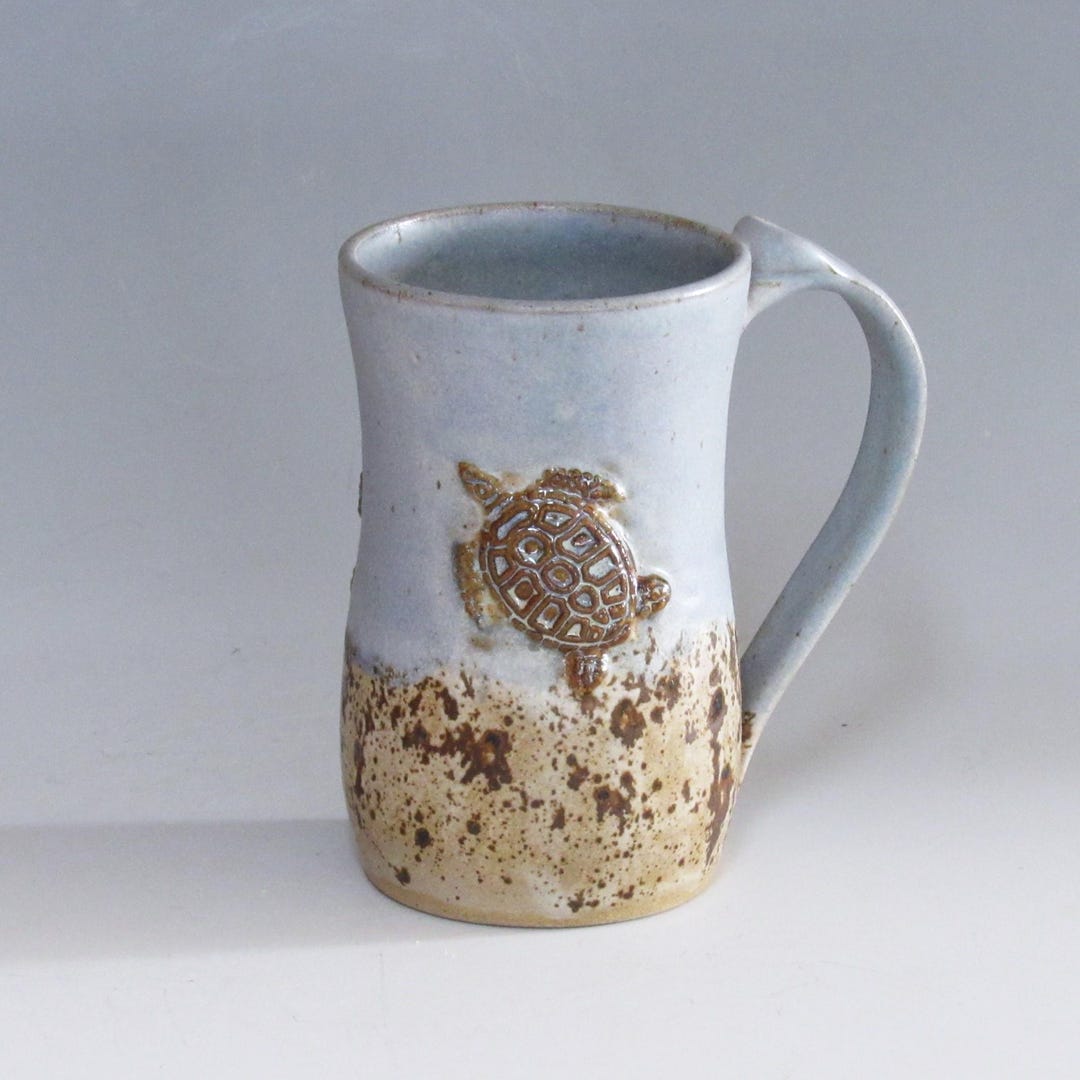 Sea Turtle Mug, Blue Turtle Mug, Sand and Sea Mug - Etsy