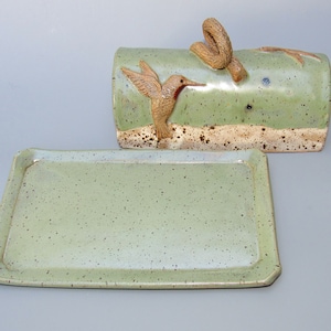 Butter Dish, Covered Butter Tray With Hummingbird - Etsy