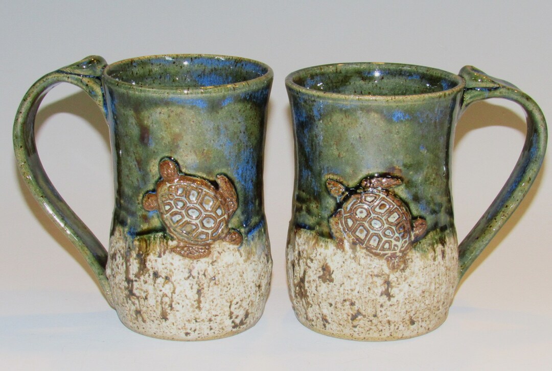 Sea Turtle Mug, Blue Turtle Mug, Sand and Sea Mug - Etsy