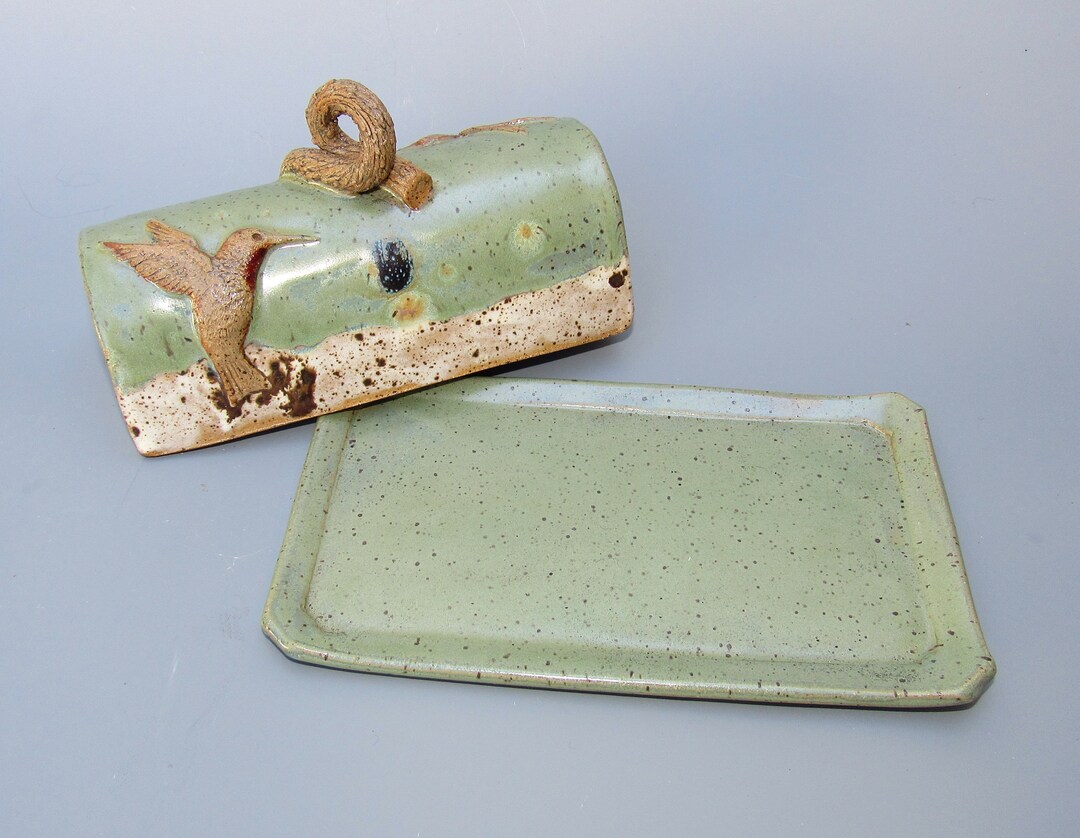 Butter Dish, Covered Butter Tray With Hummingbird - Etsy