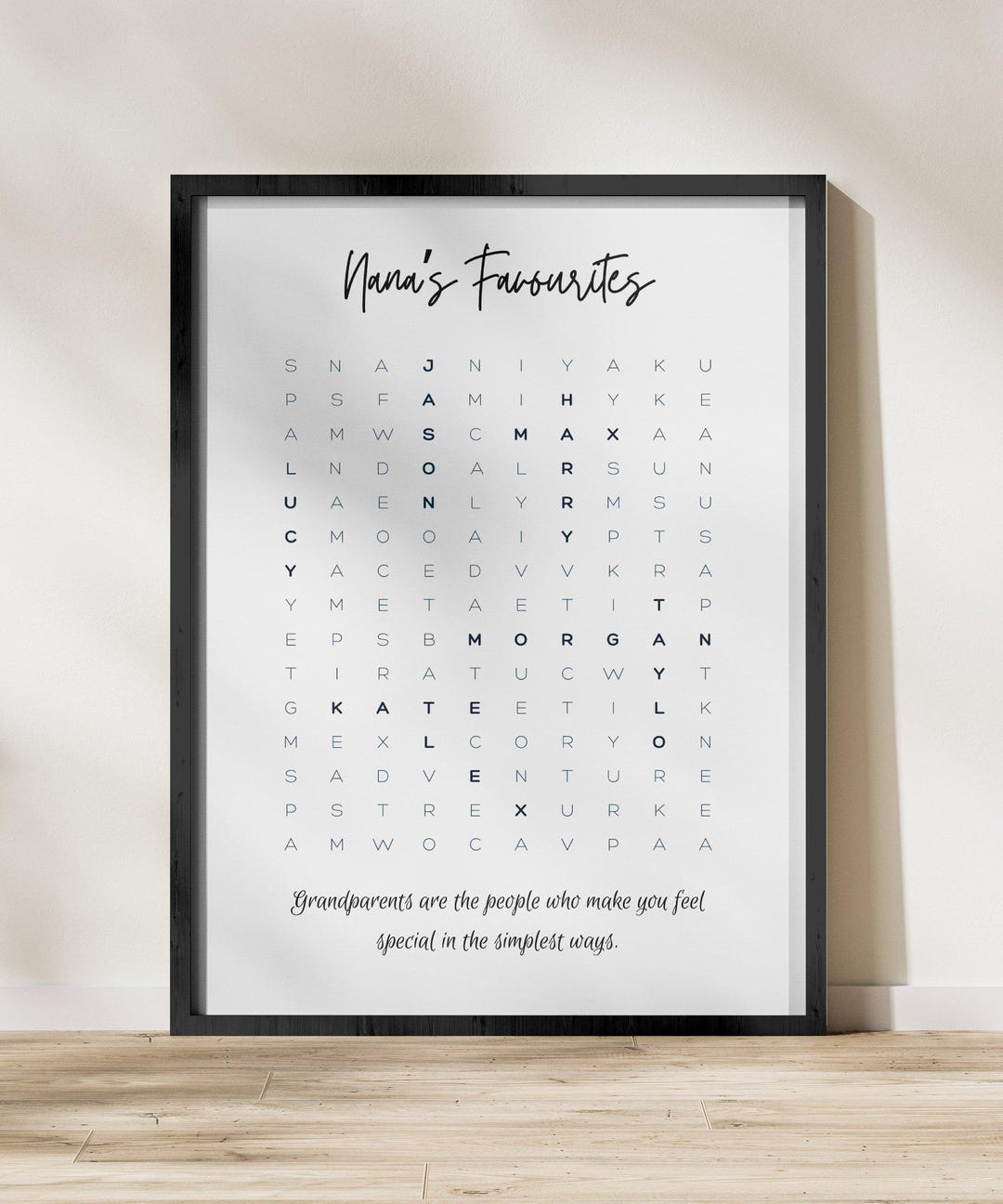 Personalized Word Search Wall Art | Minimalist Digital Printable Decor ...