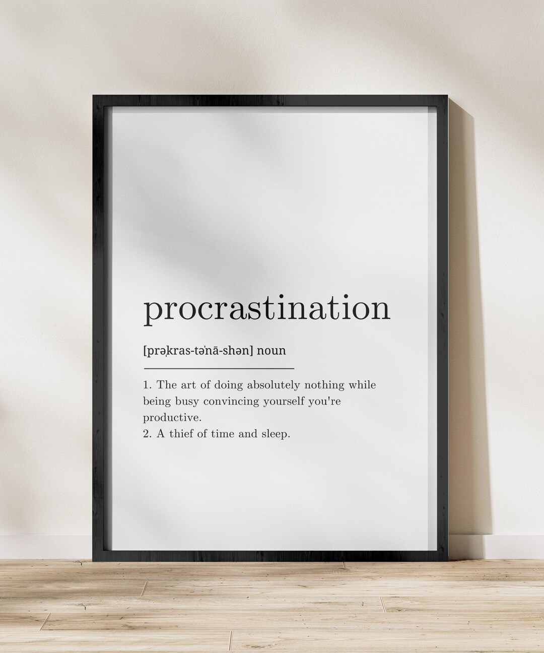 Procrastination Definition Printable Wall Art - Minimalistic Digital ...