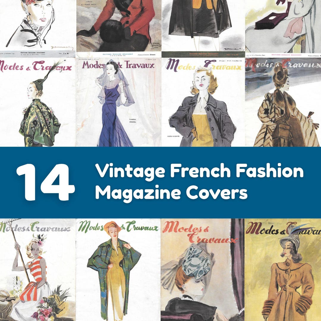 14 Vintage French Fashion Magazine Covers Ephemera Vintage Fashion ...