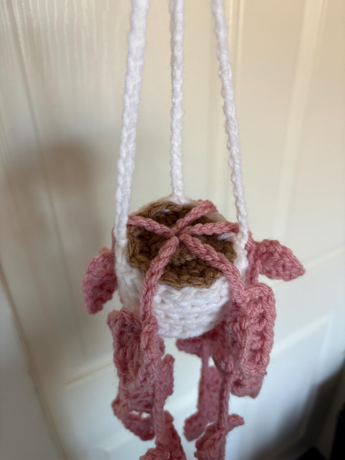 Mini Pink Crochet Hanging Plant - Etsy