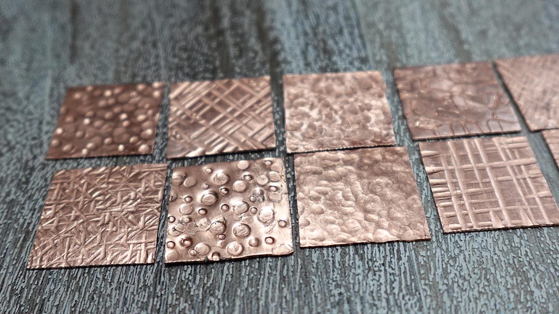 Hand-hammered Patterned Copper Sheet, Choose Your Size, Texture Copper ...
