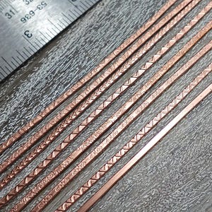 Handmade Textured Copper Jewelry Wire, Gallery Wire, 6 3/4'' - Etsy