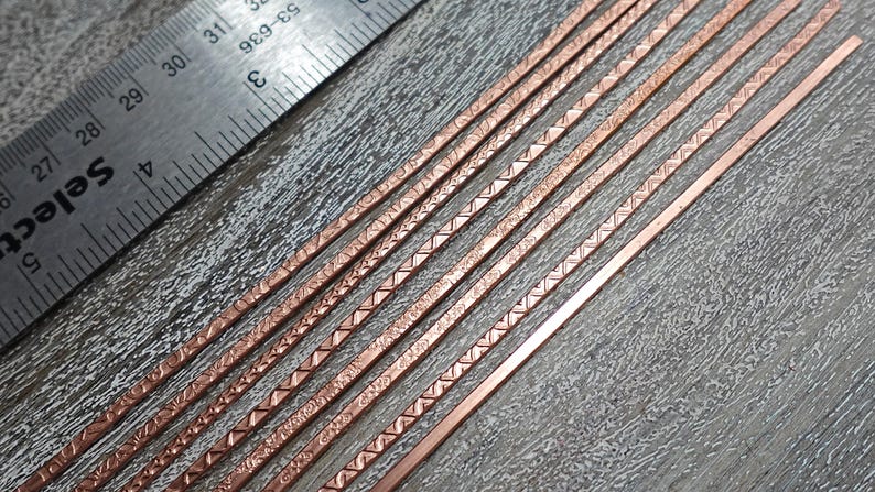 Handmade Textured Copper Jewelry Wire, Gallery Wire, 6 3/4'' - Etsy