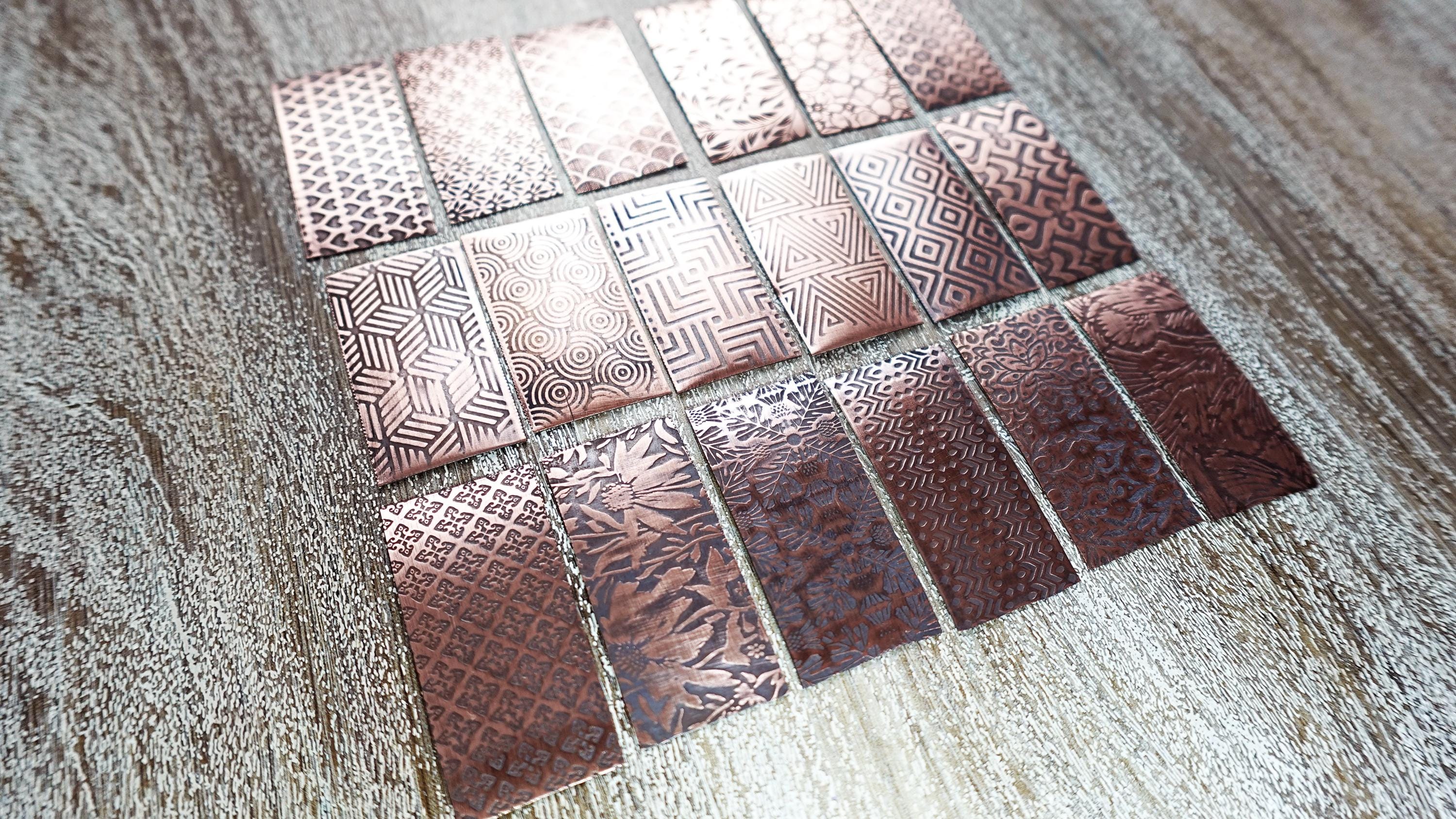 Oxidized Patterned Rectangular Copper Sheet 1'' X 2''(25mmx50mm ...
