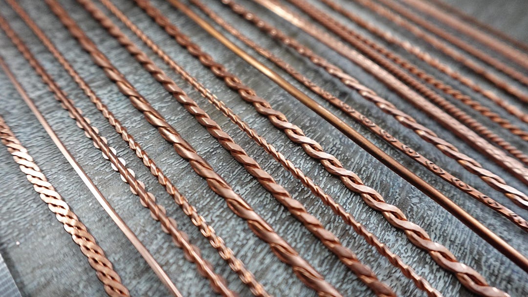 Set17. Decorative Wire, Swirl Raw Copper Strip, Twisted and Rolled Wire ...