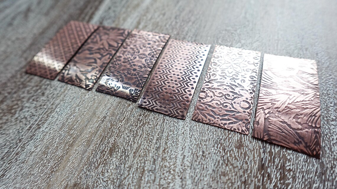 Oxidized Patterned Rectangular Copper Sheet 1'' X 2''(25mmx50mm ...