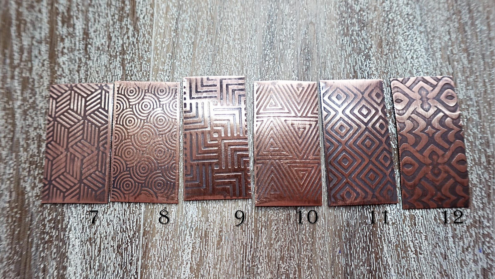 Oxidized Patterned Rectangular Copper Sheet 1'' X 2''(25mmx50mm ...