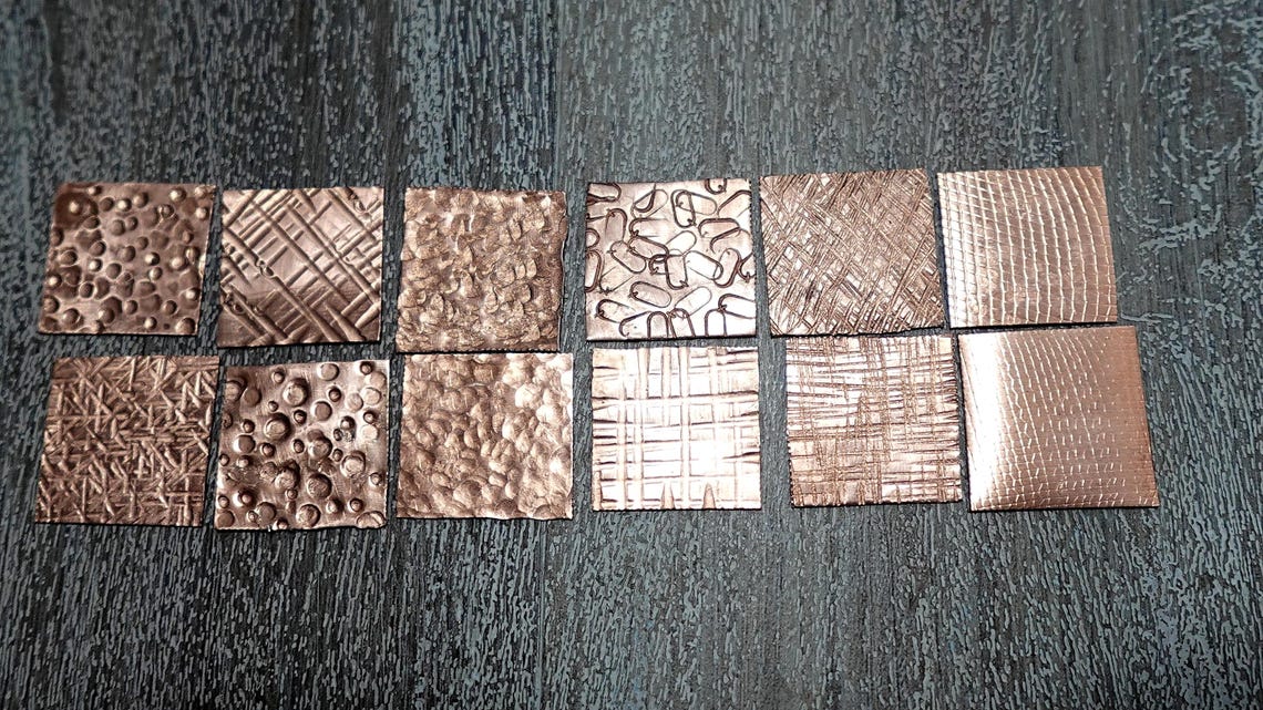 Hand-hammered Patterned Copper Sheet, Choose Your Size, Texture Copper ...