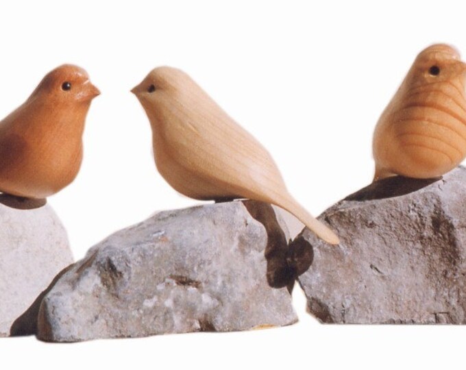Hand Carved Sparrow in Natural Wood Finish on Limestone - Etsy