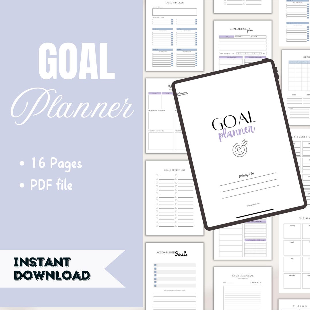 Goal Planner Printable | Vision Board | Goal Tracker | Daily Goals ...