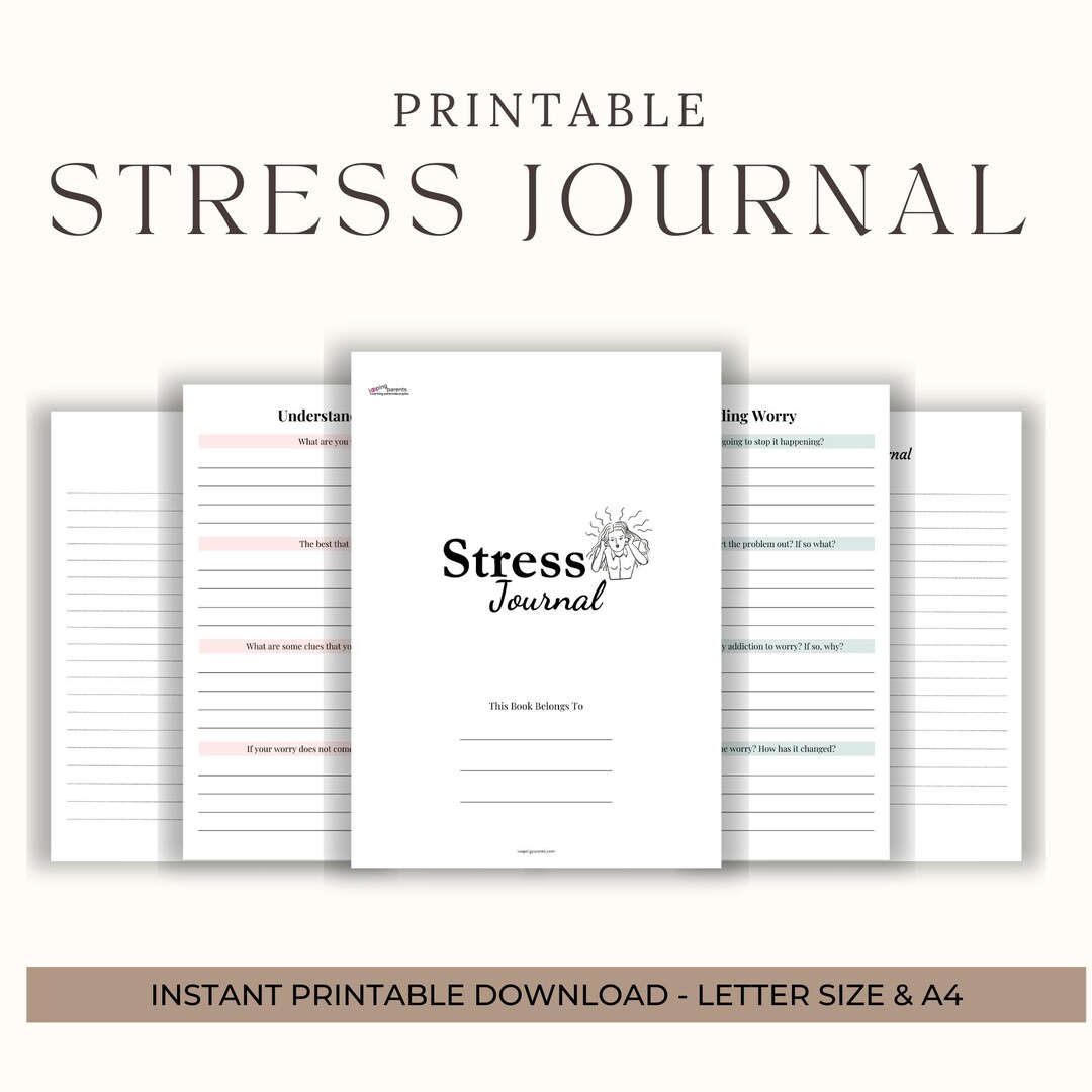Stress Journal Printable | Self Care Printable | Mindful Planner | Mood ...