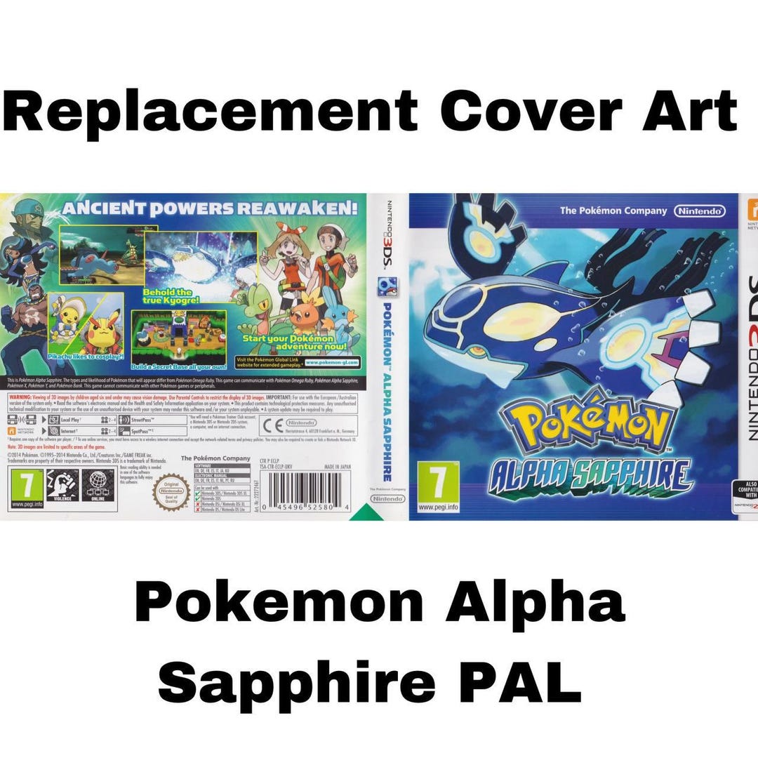 Pokemon Alpha Sapphire Cover Art Replacement Nintendo 3DS PAL - Etsy