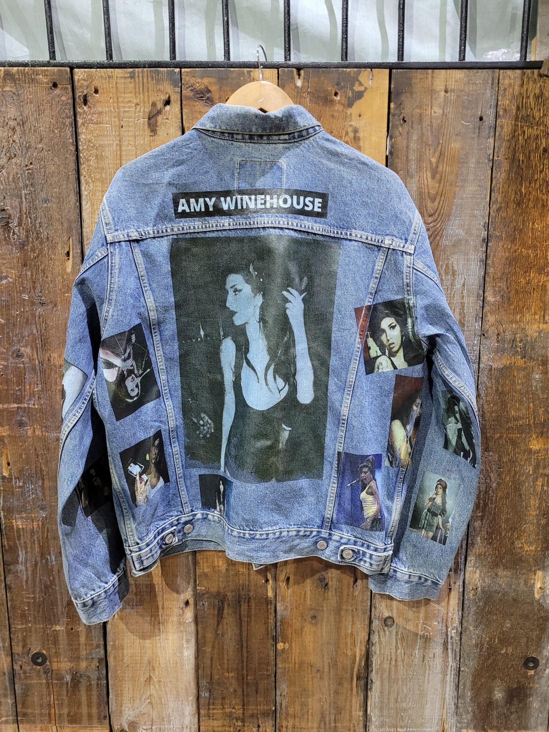 Vintage Amy Winehouse Denim Jacket: Upcycled Music Graphic Jean Jacket ...