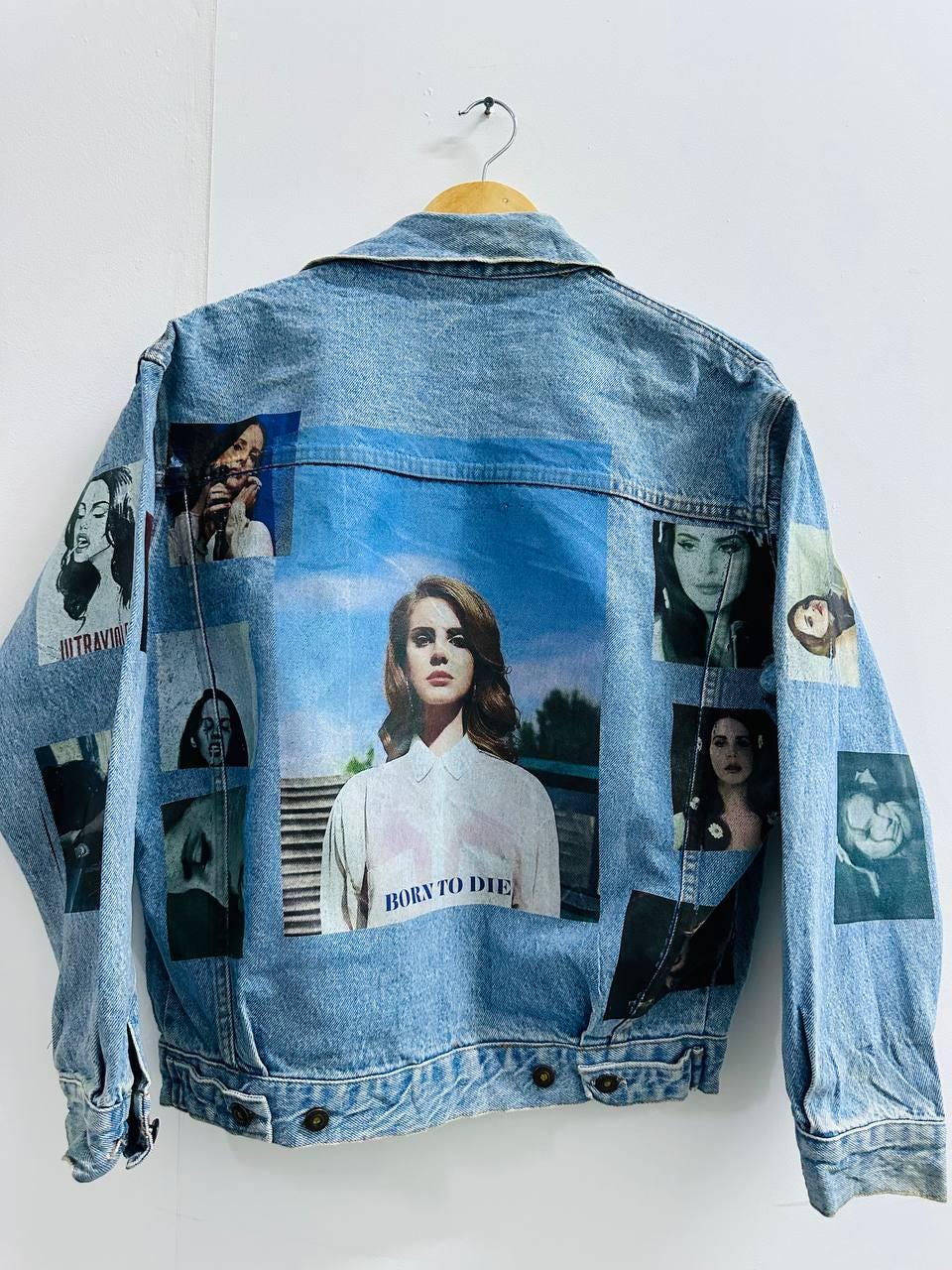 Vintage Denim Jacket With Custom Iconic Pop Art Print - Upcycled Jean ...