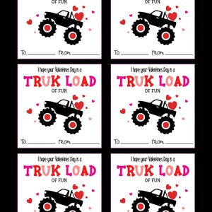 Truckload of Fun Valentines Day Cards for Kids, Printable Classroom ...