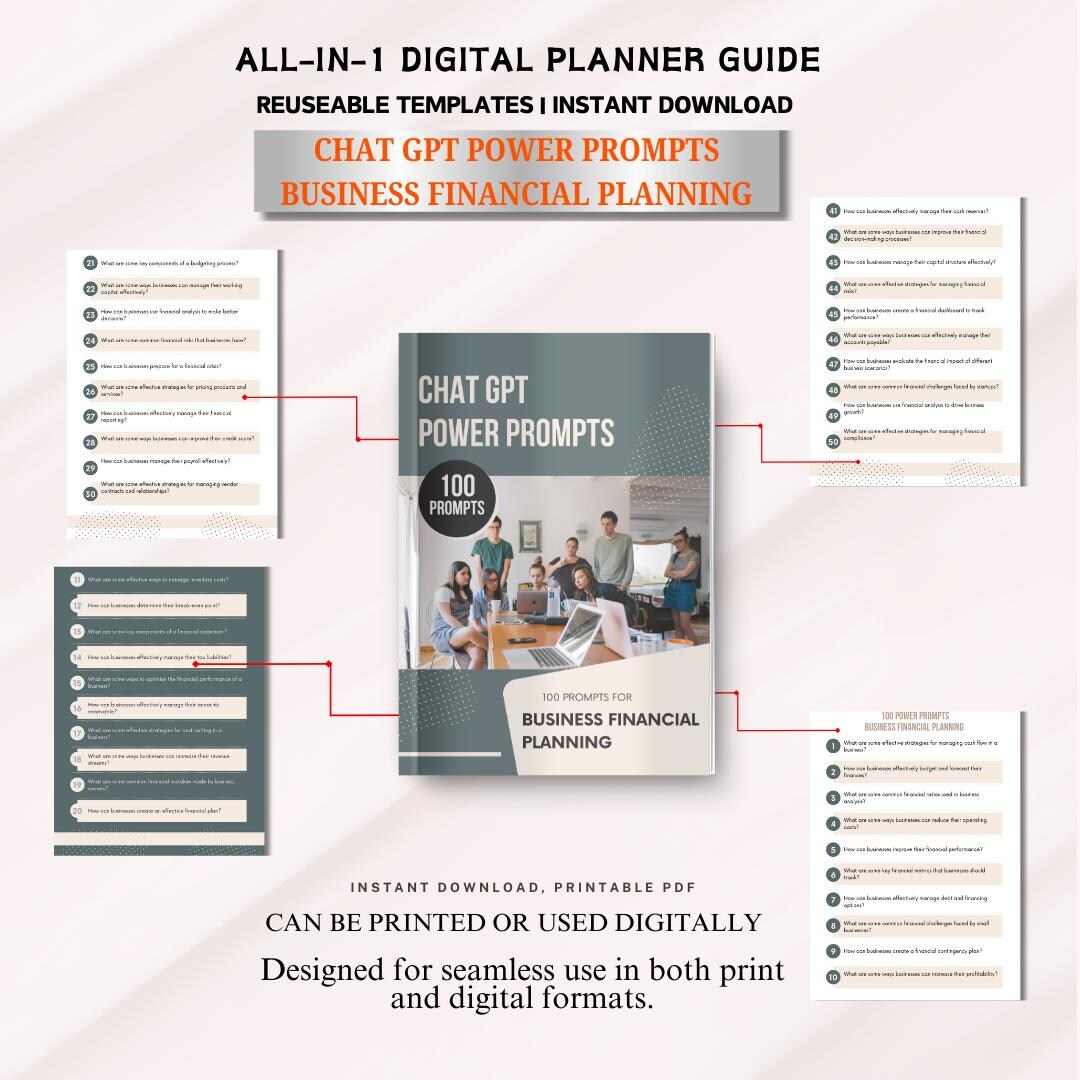 Chat GPT Power Prompts Business Financial Planning Guide, Chatbot ...