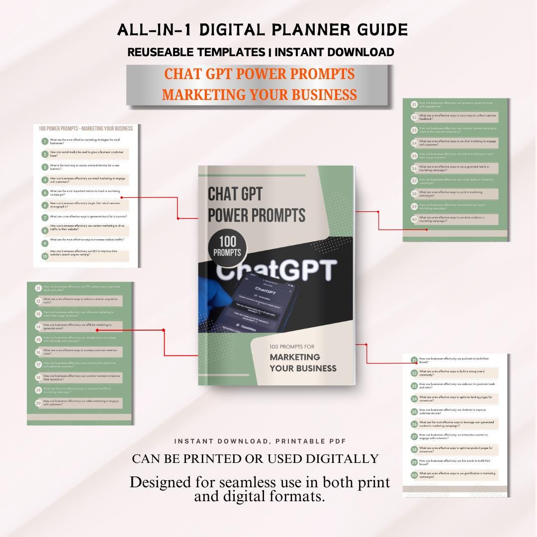 Chat GPT Power Prompts for Marketing Your Business, Boost Engagement ...