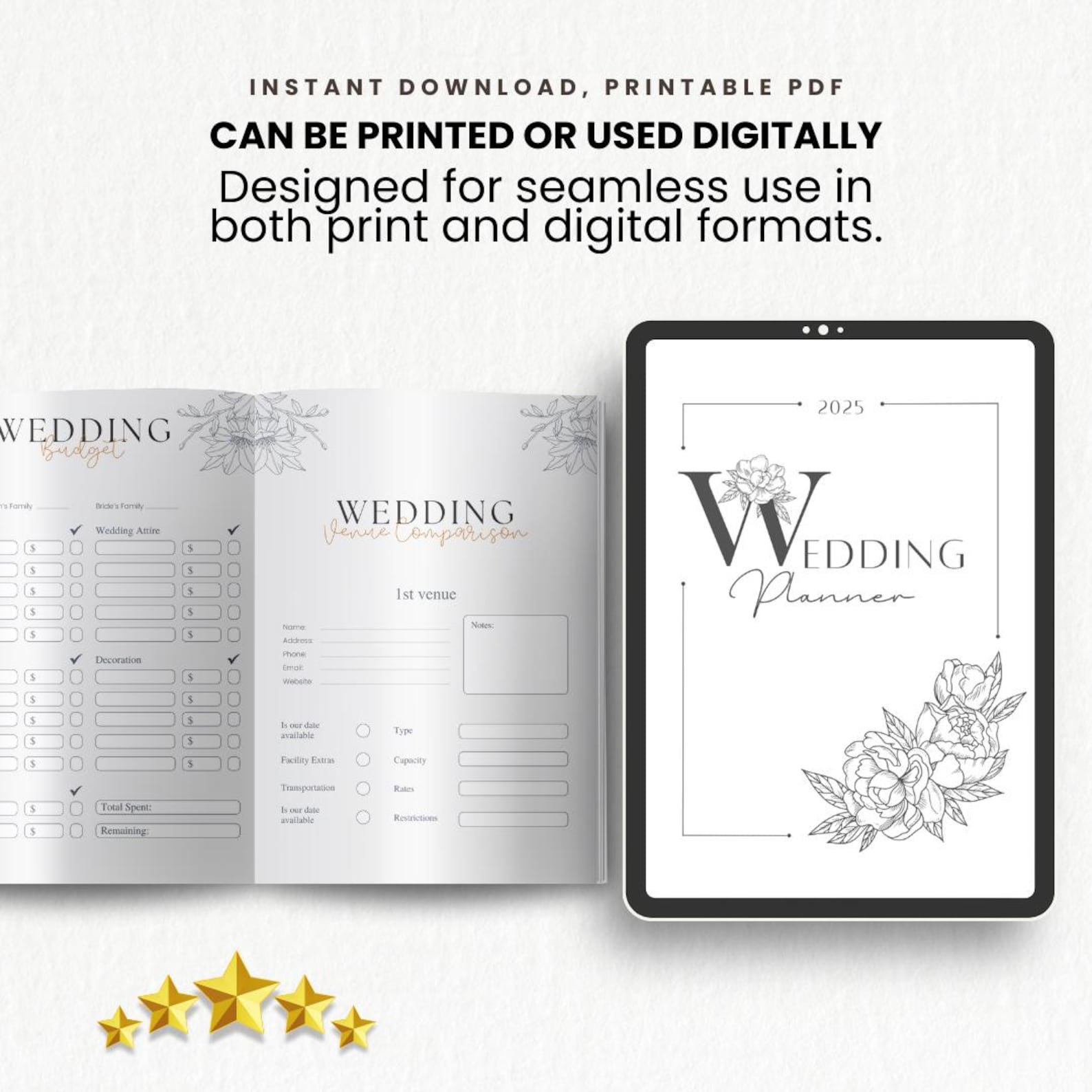Wedding Planning Book, Bridal Planner, Engagement Organizer, Marriage ...