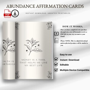 Abundance Affirmation Cards Deck: Positive Energy, Manifestation Tool ...