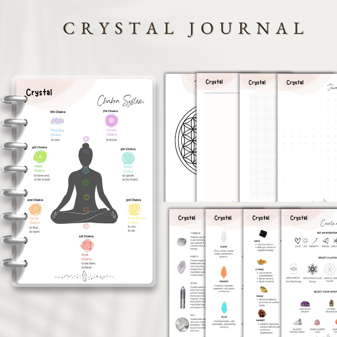 Crystal Journal, Clear Quartz Notebook, Gemstone Diary, Writing Journal ...