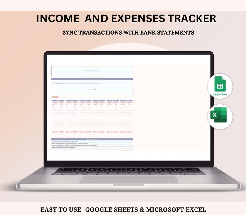 Income Expense Tracker: Budget Spreadsheet for Excel/google Sheets ...