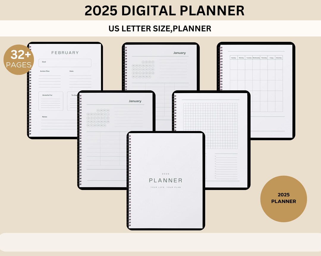 2025 Digital Planner, Digital Planner, Daily Planner, Weekly Planner ...