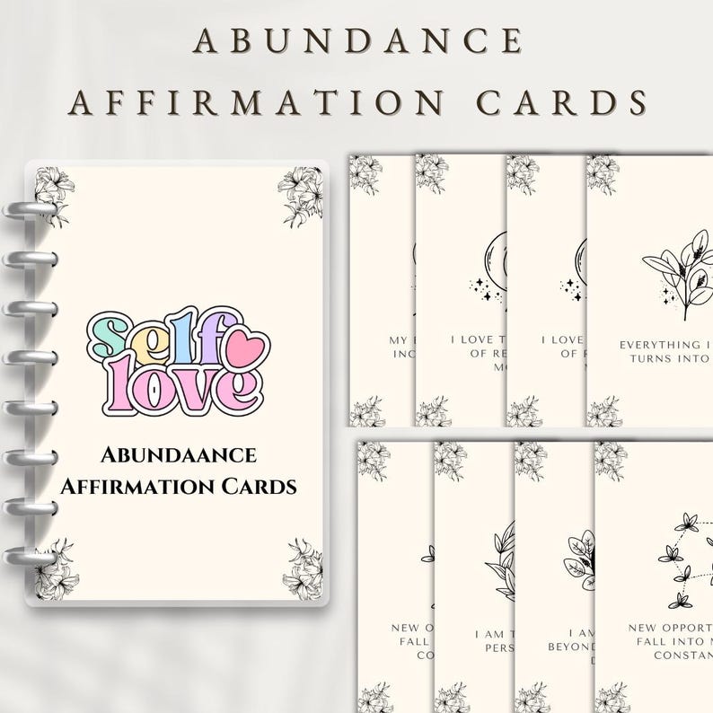 Abundance Affirmation Cards Deck: Positive Energy, Manifestation Tool ...