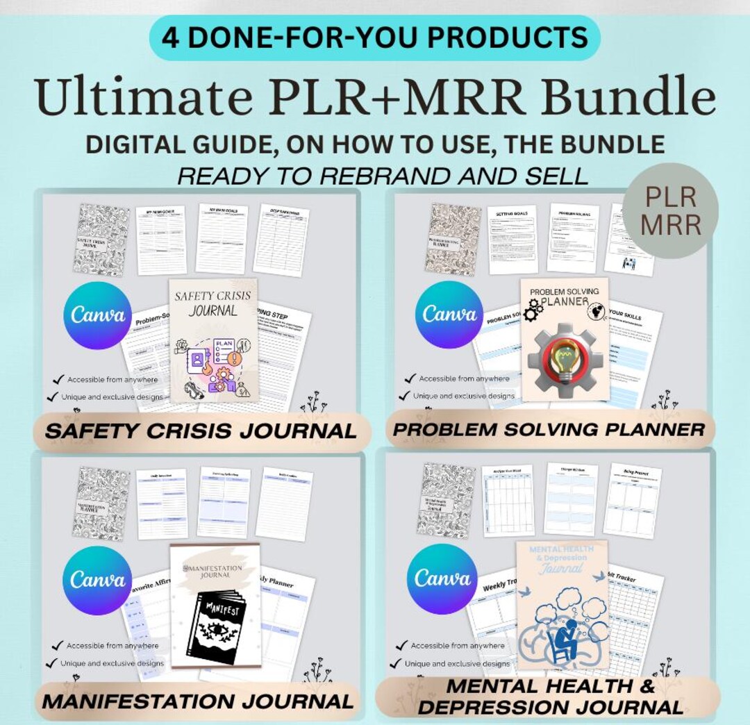 Safety Crisis Plan Journal, Problem Solving Planner, Manifestation ...