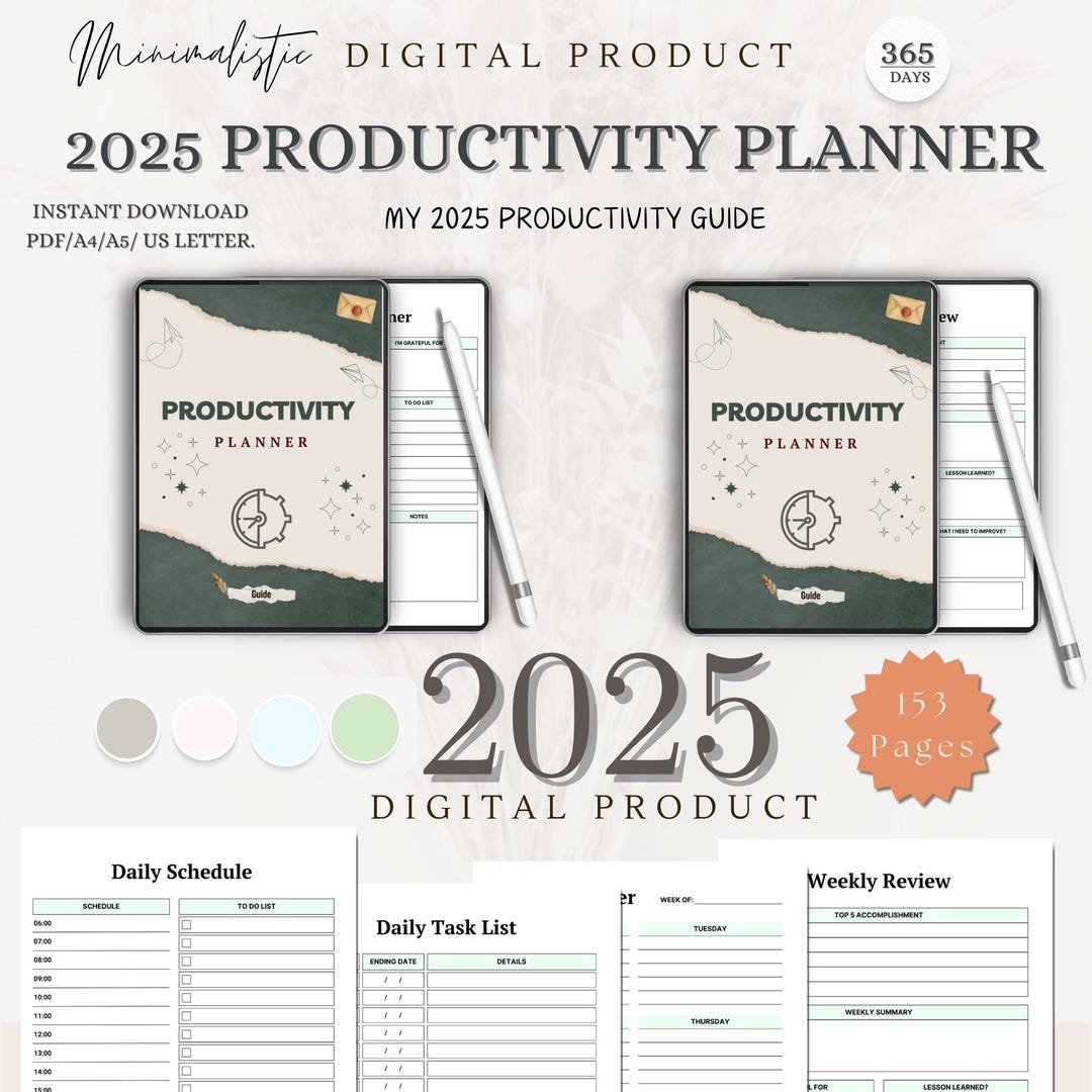 Daily Productivity Planner, Time Management Organizer, Work Planner ...