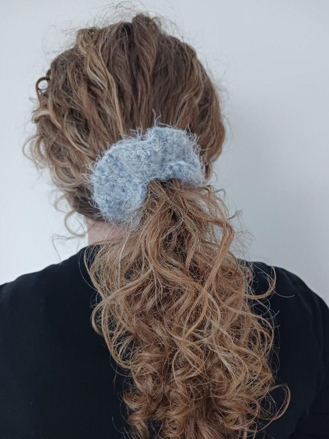 Fuzzy Light Blue Scrunchie - Etsy