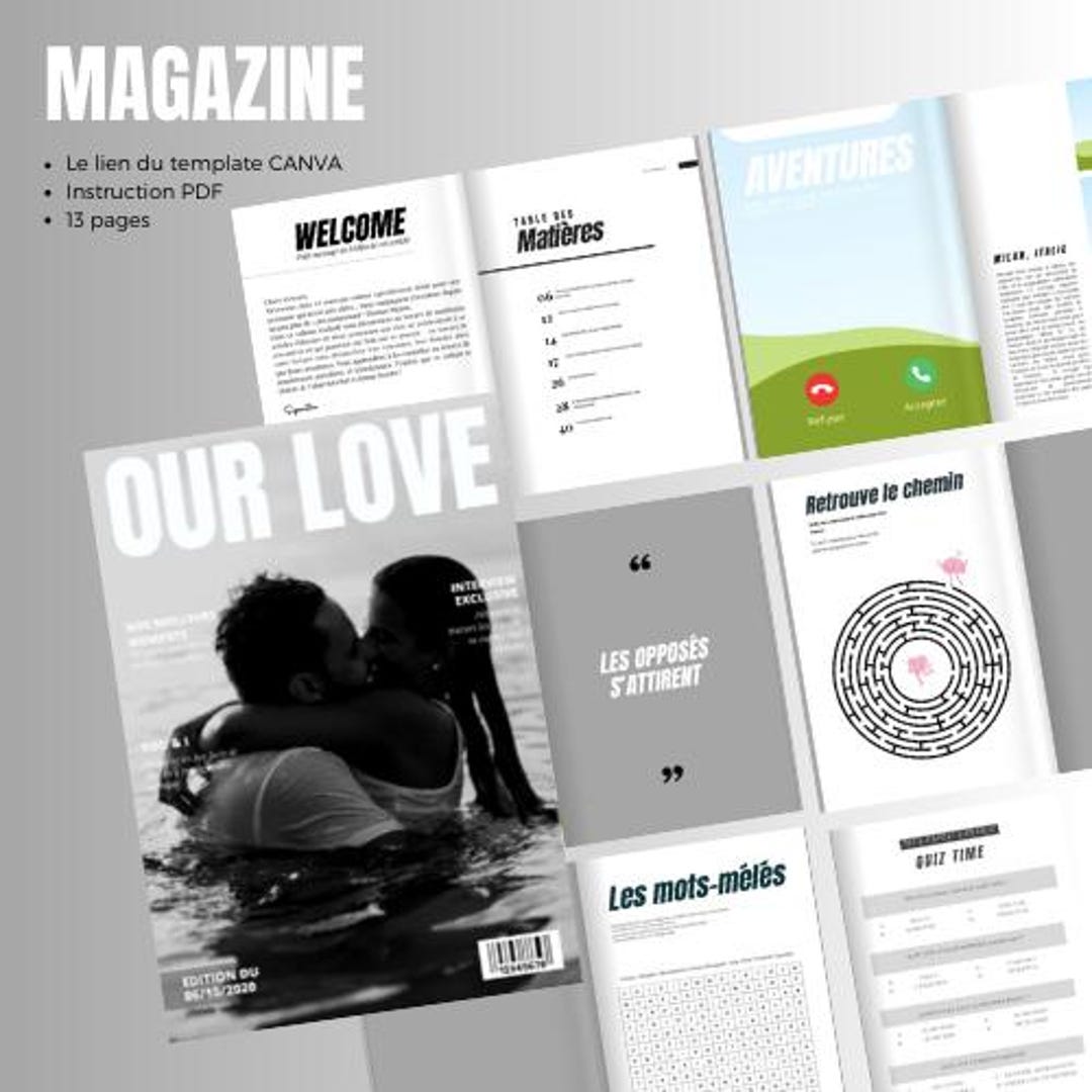 Editable Magazine Template - Etsy