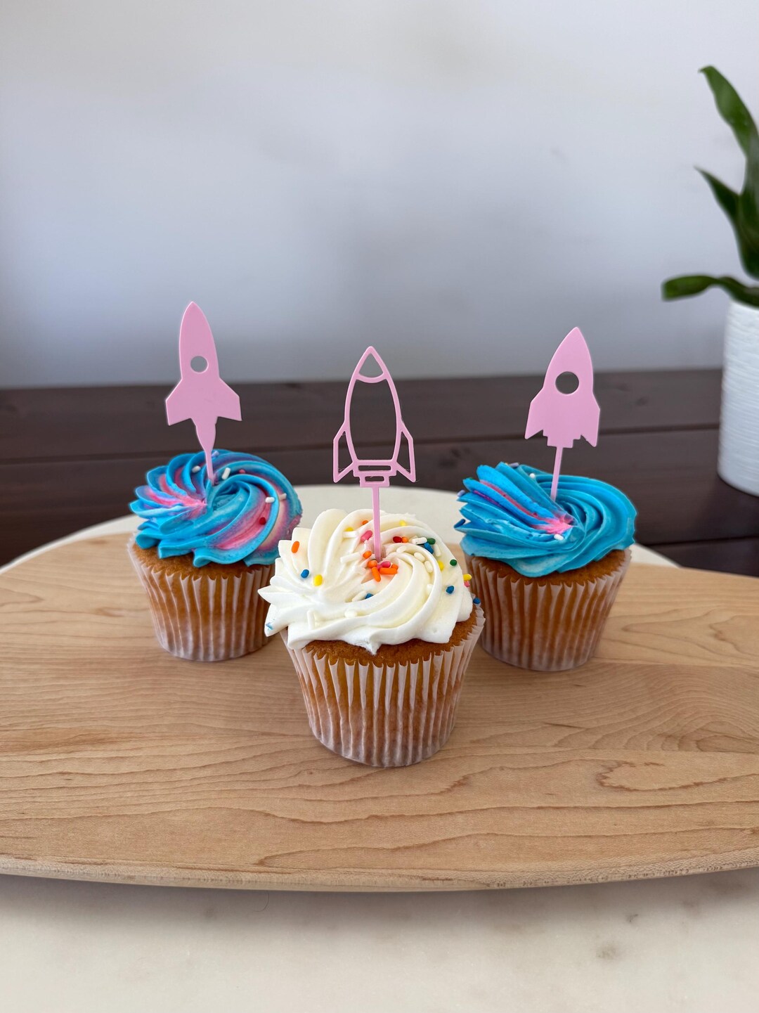 Rocket Ship Cupcake Toppers - Etsy